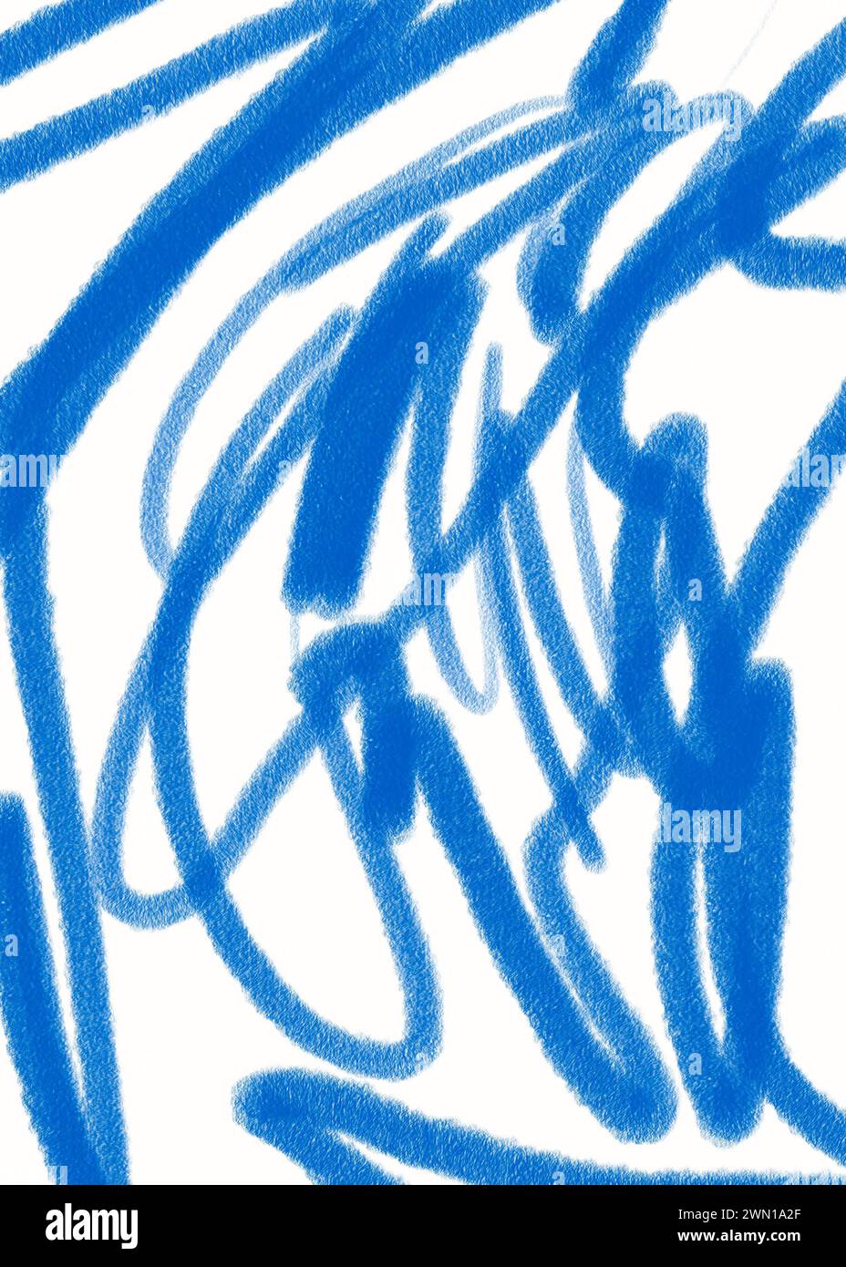Hand drawn blue abstract shapes made with pencil watercolor digital ...