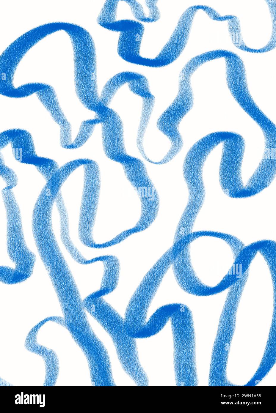 Hand drawn blue abstract shapes made with pencil watercolor digital ...