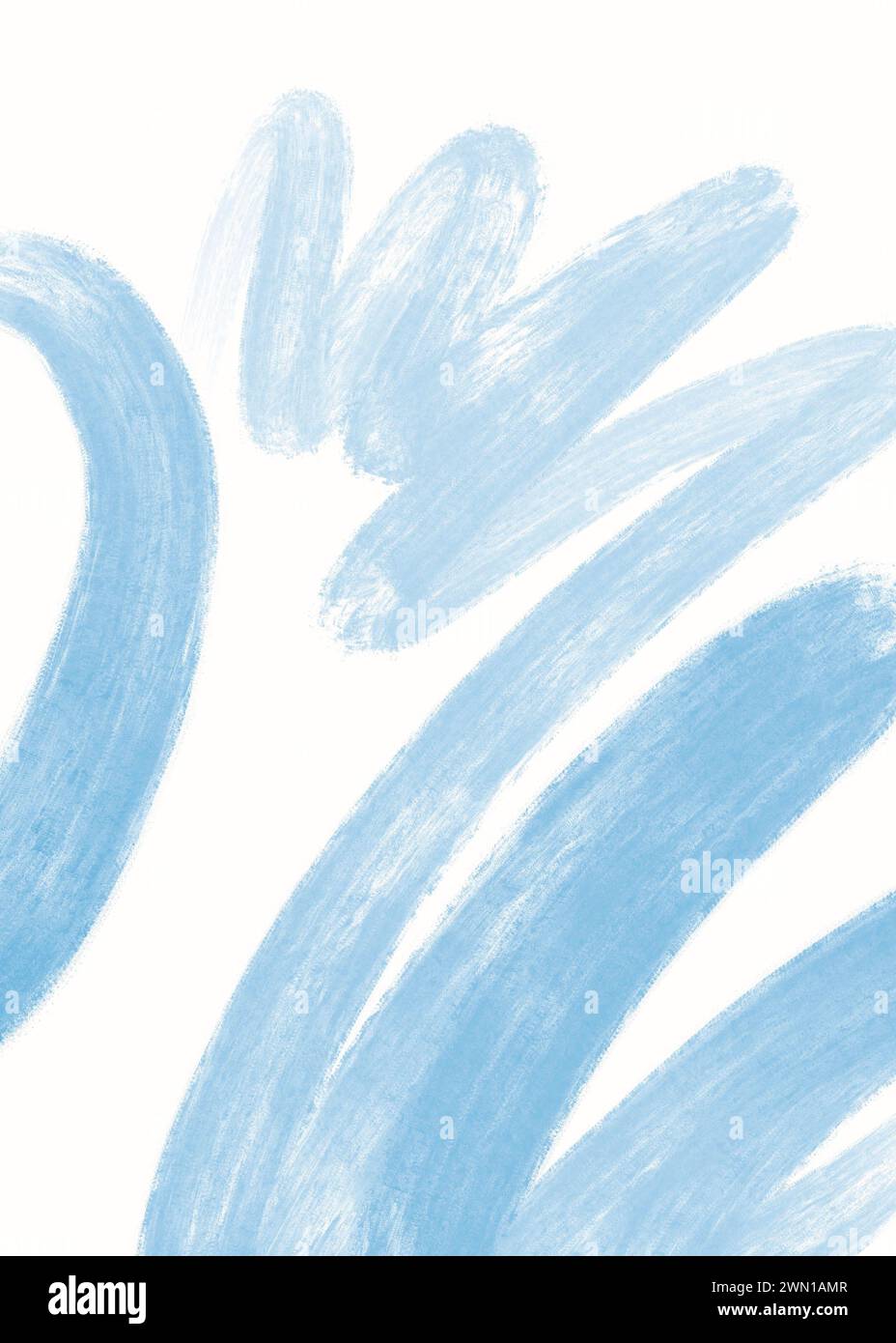 Hand drawn blue abstract shapes made with pencil watercolor digital ...