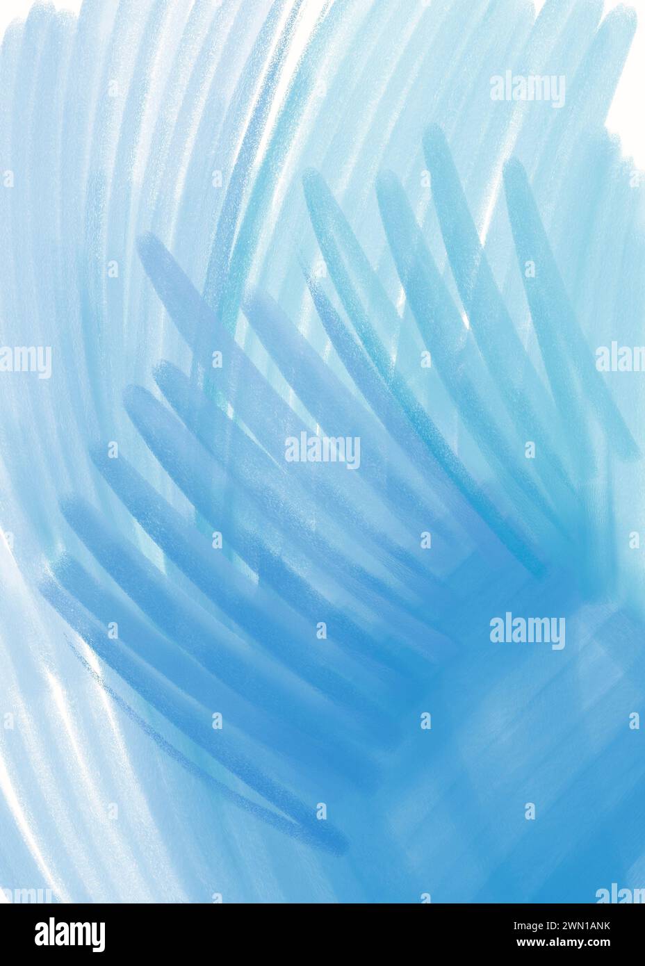 Hand drawn blue abstract shapes made with pencil watercolor digital ...