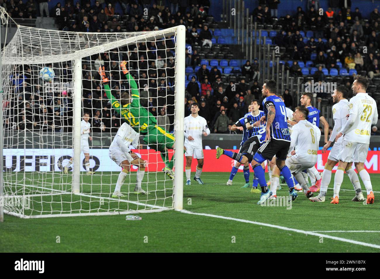 Pisa, Italy. 28th Feb, 2024. Simone Canestrelli (Pisa) scores 2-2 ...