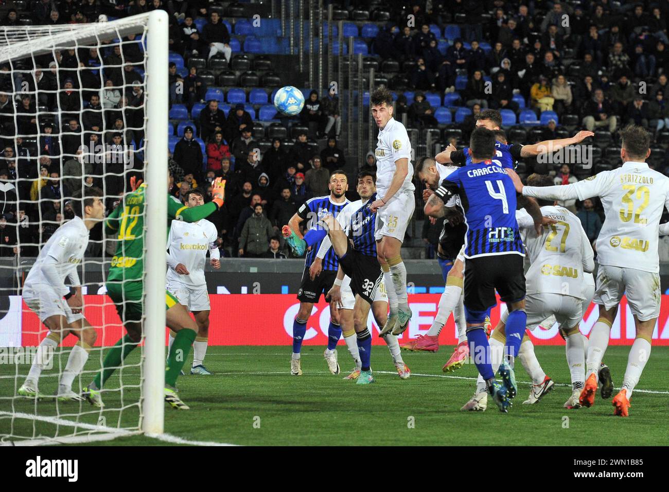 Pisa, Italy. 28th Feb, 2024. Simone Canestrelli (Pisa) scores 2-2 ...