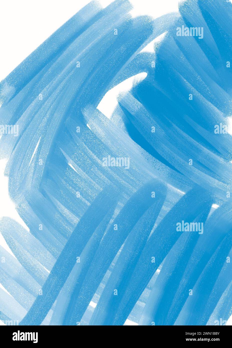 Hand drawn blue abstract shapes made with pencil watercolor digital ...