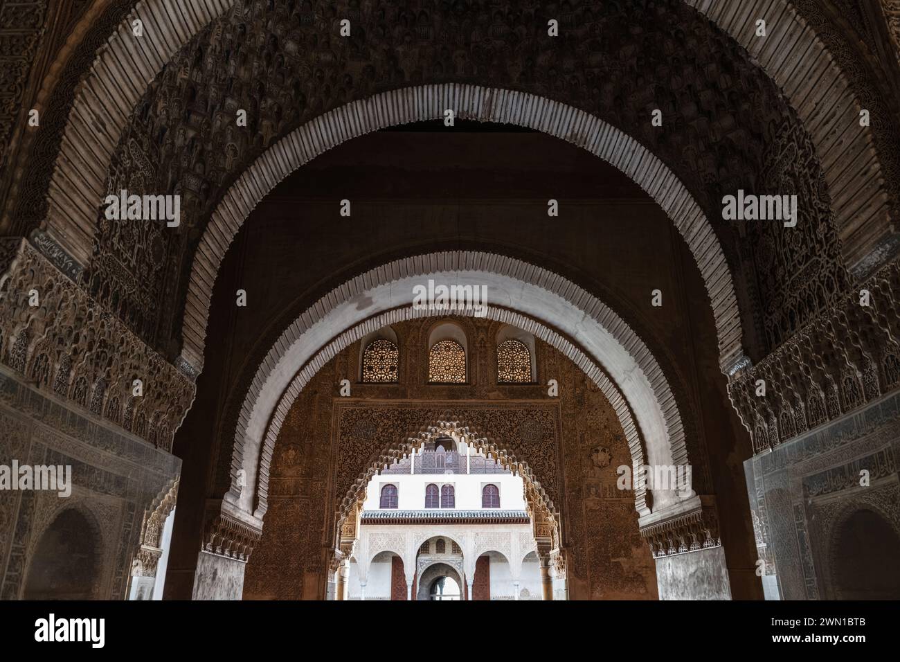 GRANADA, SPAIN: MARCH 24, 2023: Lights and shadows playing with the ...