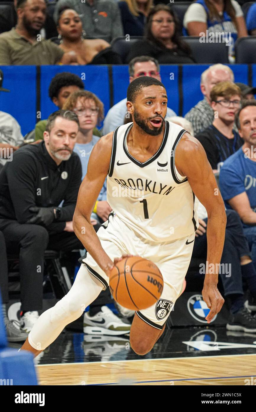 Orlando, Florida, USA, February 27, 2024, Brooklyn Nets forward Mikal ...