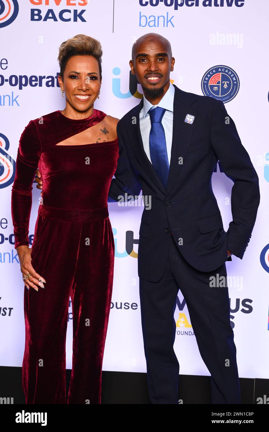 London, UK. 28 February 2023. Dame Kelly Holmes and Sir Mo Farah ...