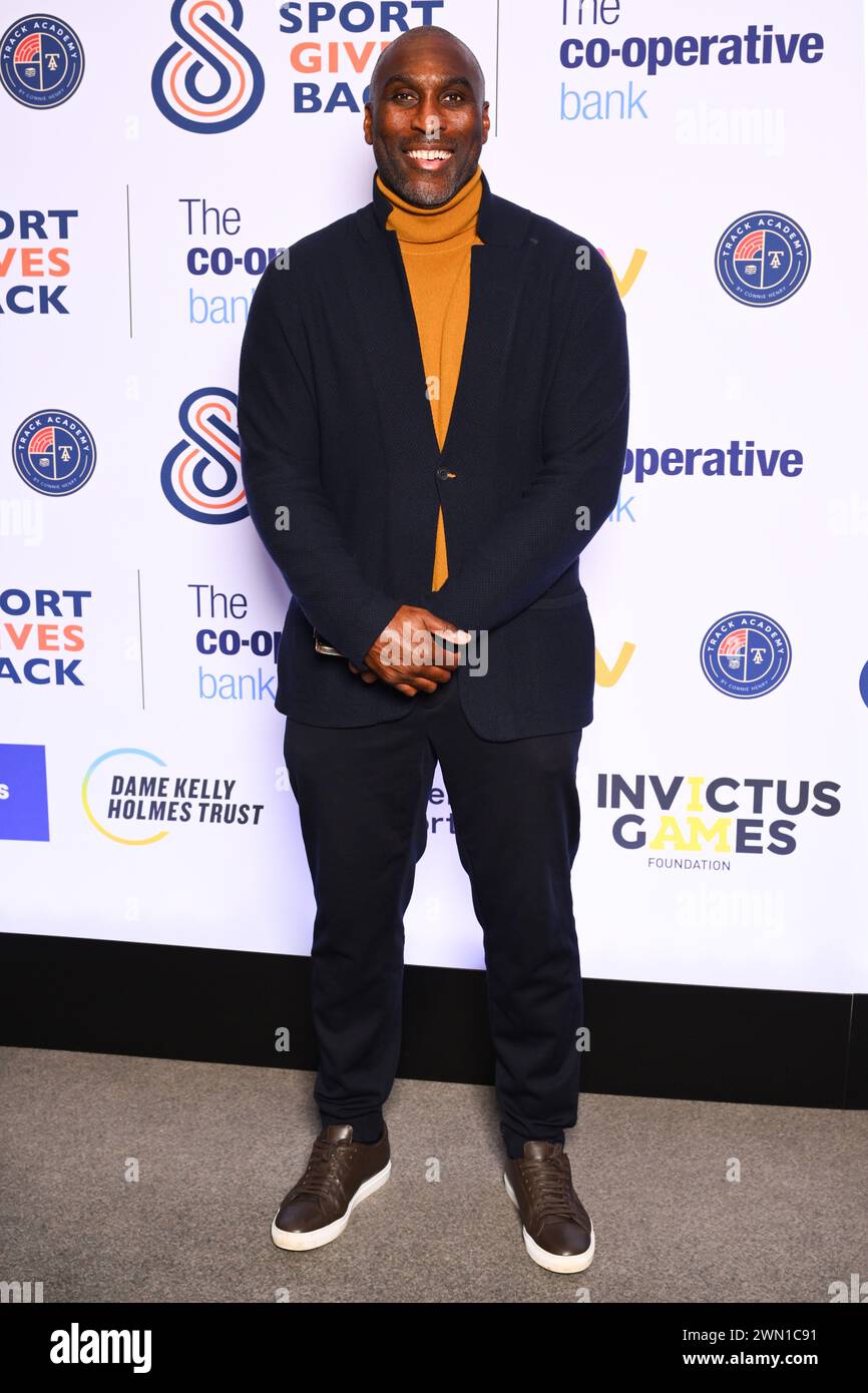 London, UK. 28 February 2023. Sol Campbell attending the Sport Gives ...