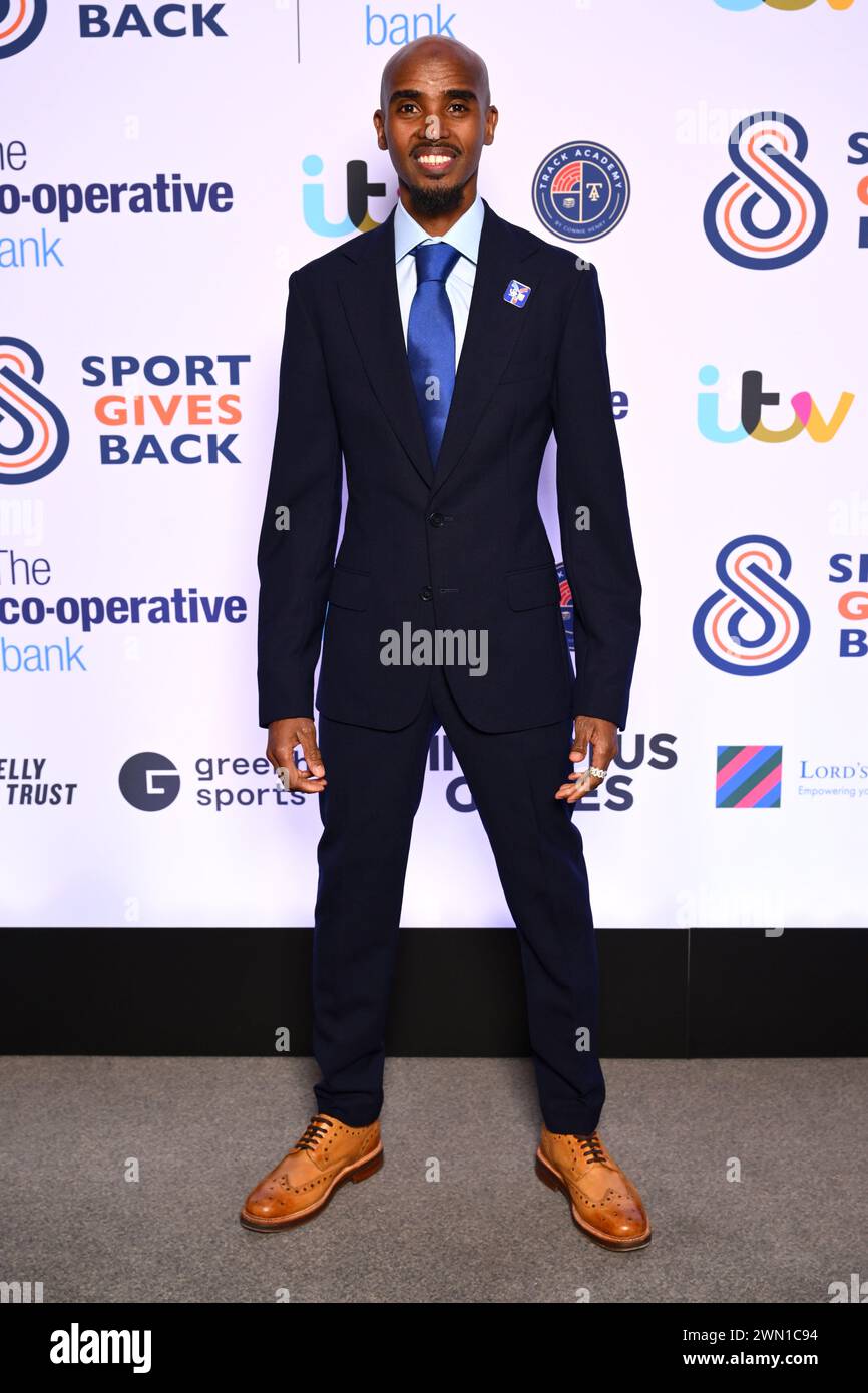 London, UK. 28 February 2023. Sir Mo Farah attending the Sport Gives ...
