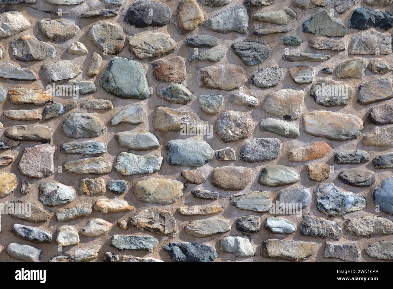 Natural Field stone wall background Stock Photo - Alamy