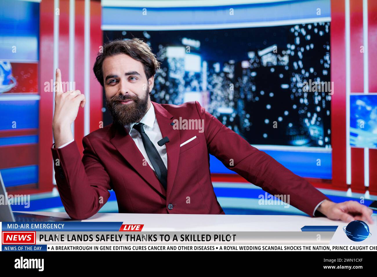 Newscaster presents new hero pilot saving many passengers and landing ...