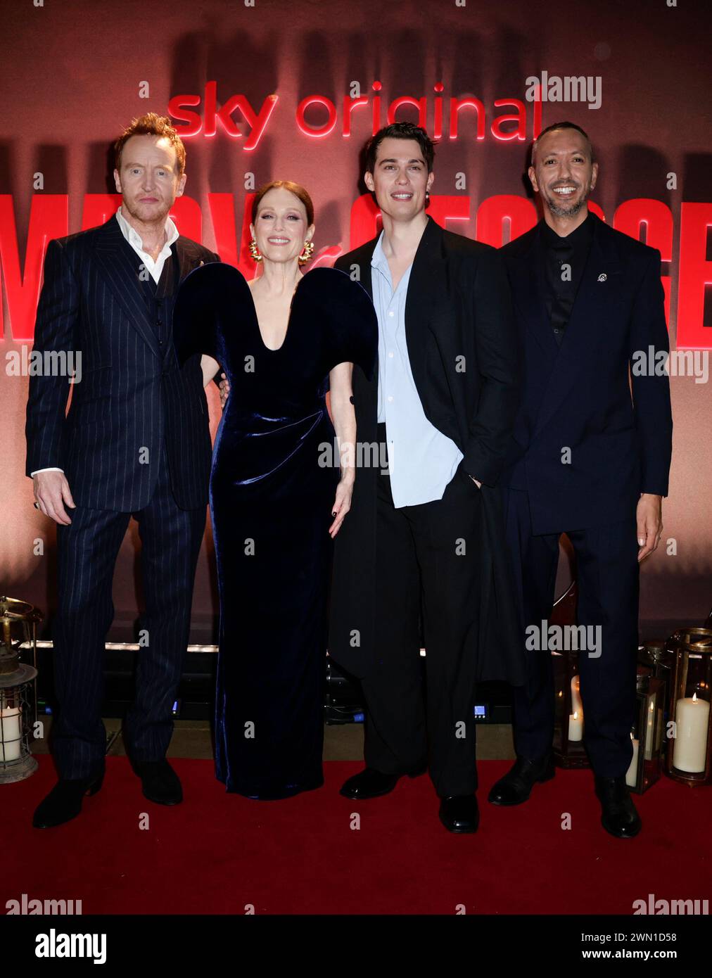 Tony Curran, from left, Julianne Moore, Nicholas Galitzine and Oliver ...