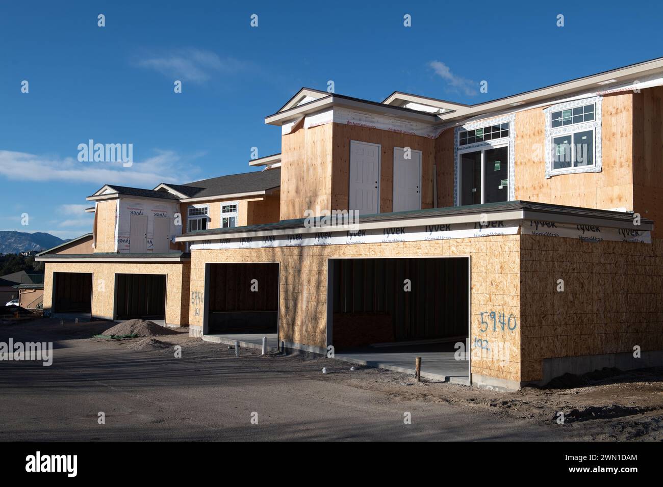 Duplexes and townhomes under construction in the Rockrimmon area of ...