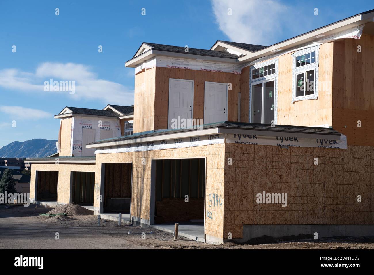 Duplexes and townhomes under construction in the Rockrimmon area of ...