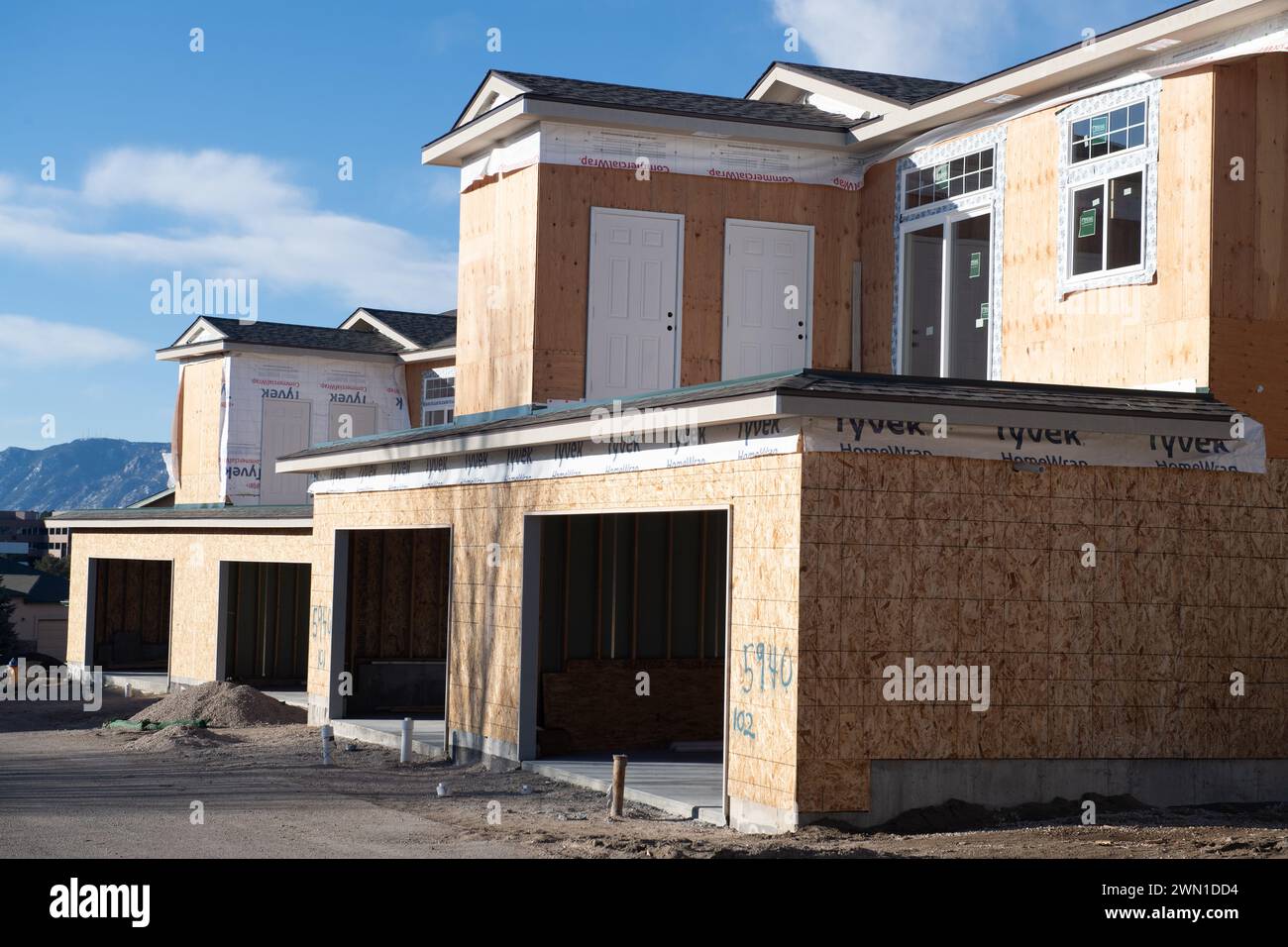 Duplexes and townhomes under construction in the Rockrimmon area of ...
