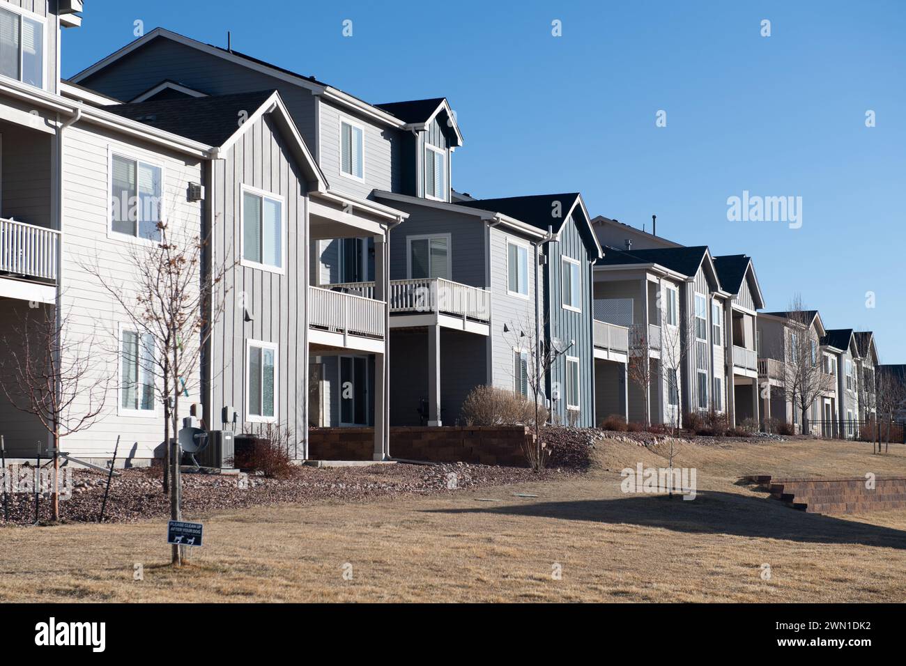 Modern duplexes with garage hi-res stock photography and images - Alamy