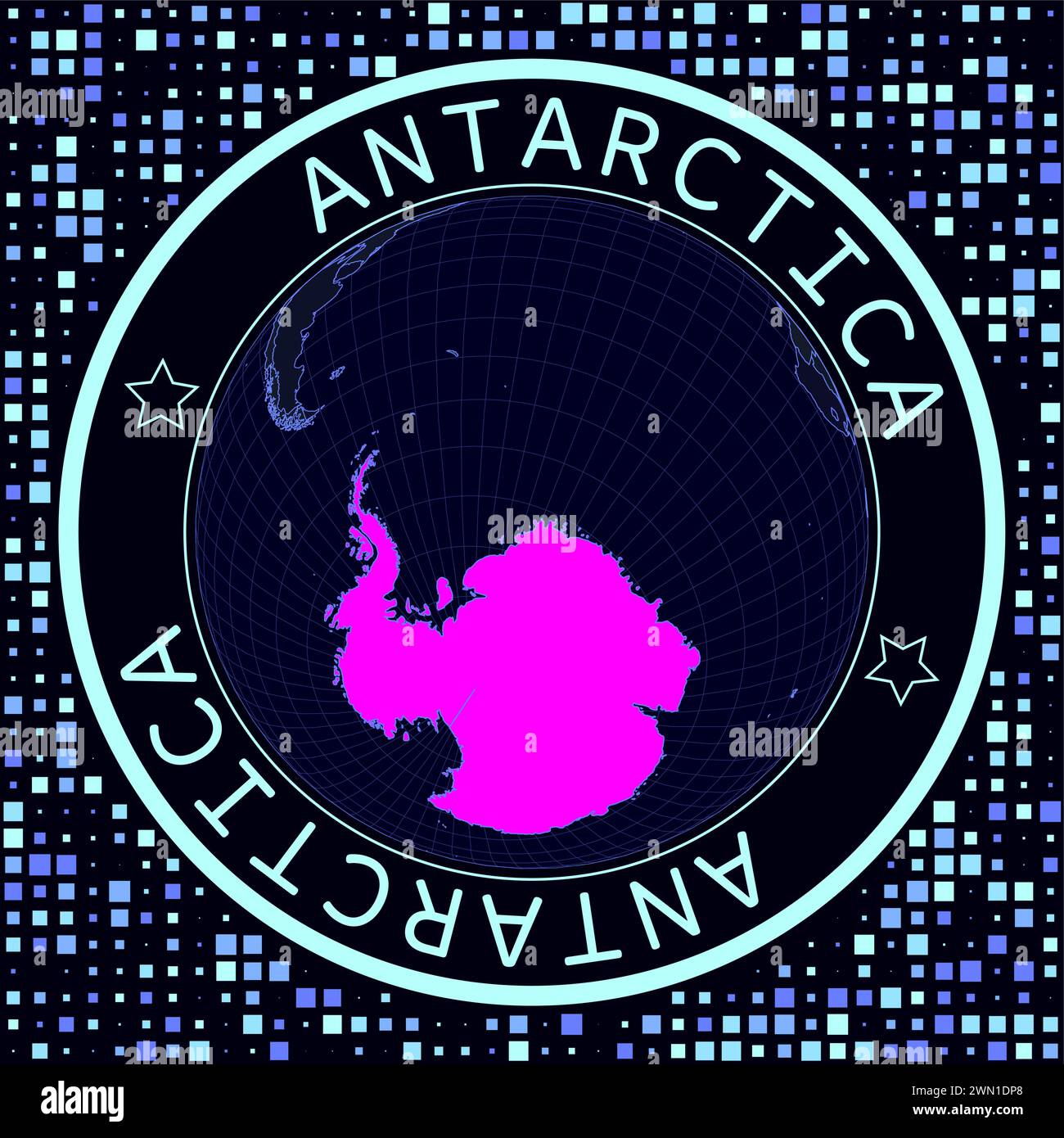 Antarctica on globe vector. Futuristic satellite view of the world ...