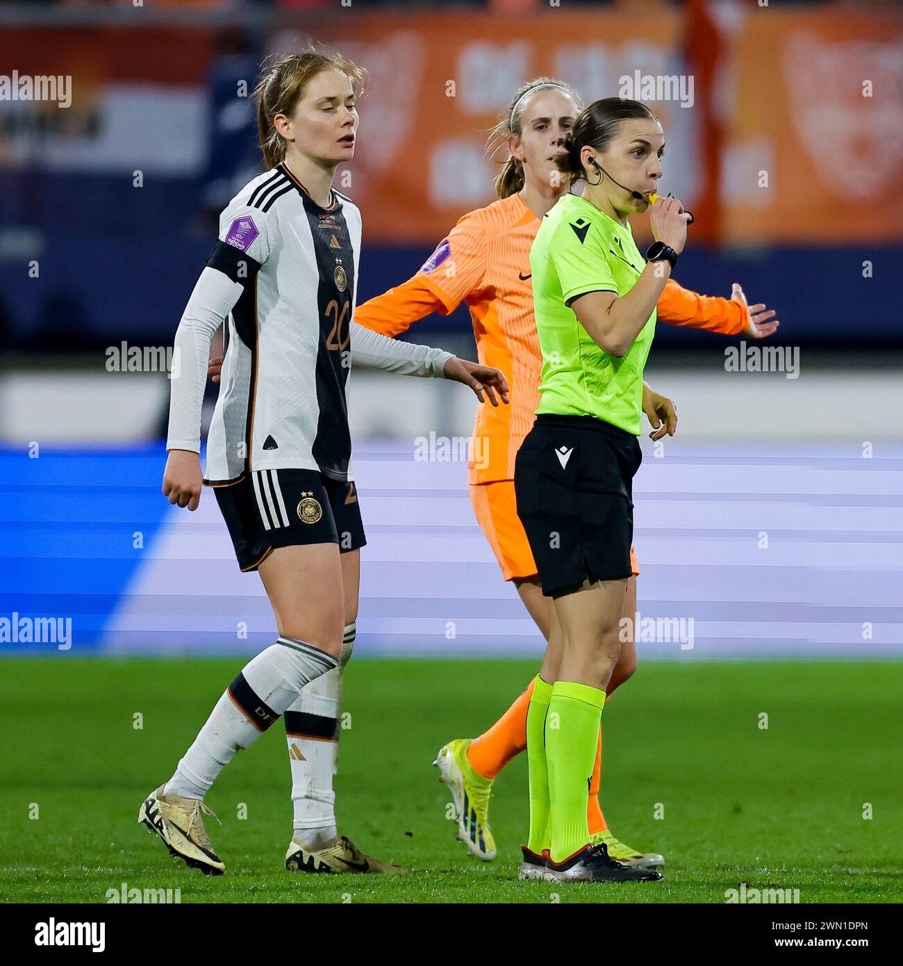 HEERENVEEN, NETHERLANDS - FEBRUARY 28: referee Stephanie Frappart looks ...