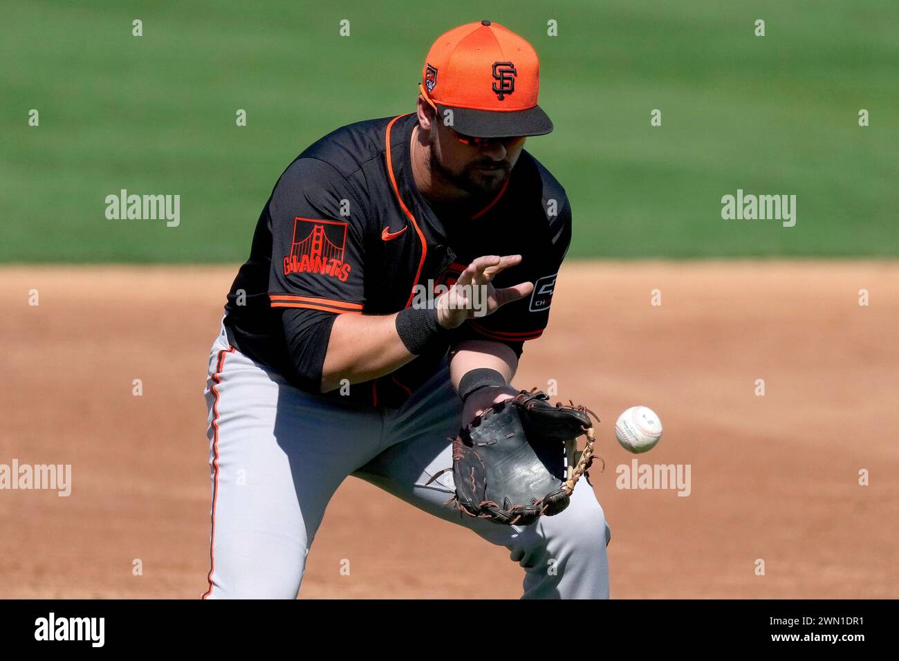 San Francisco Giants' J.D. Davis fields a ground out hit by Oakland ...