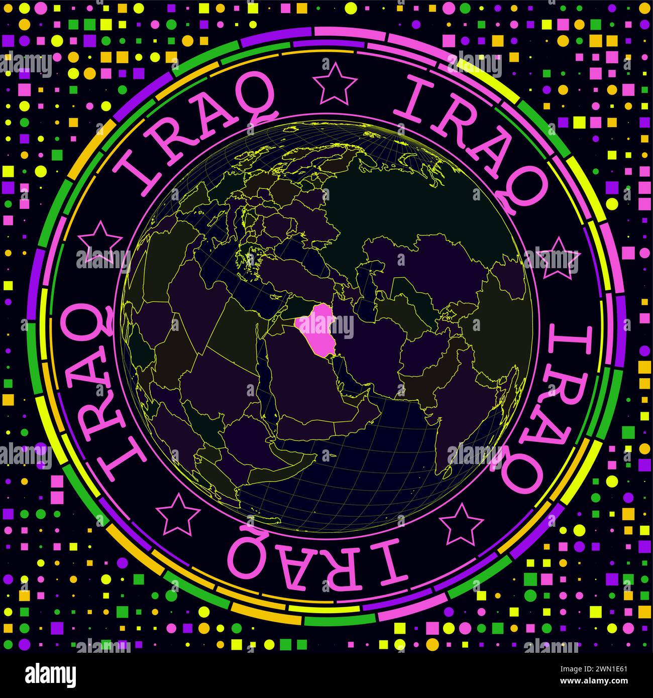 Satellite view middle east Stock Vector Images - Alamy