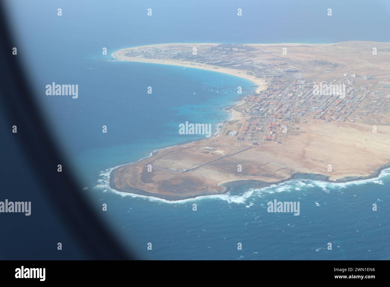Aerial view of Sal island Cape Verde Cabo Verde Stock Photo - Alamy