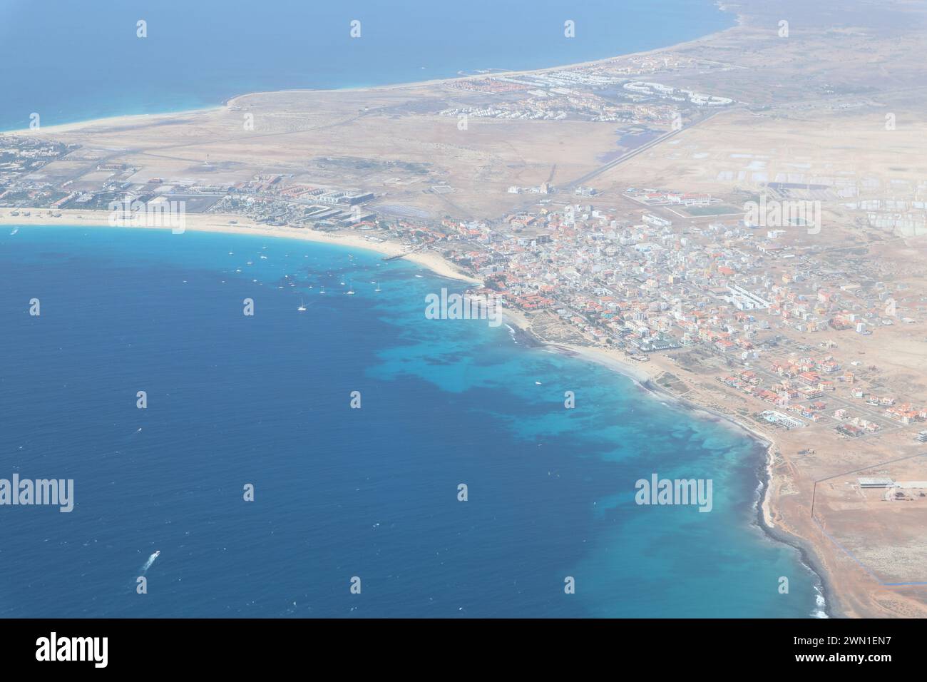 Aerial view of Sal island Cape Verde Cabo Verde Stock Photo - Alamy