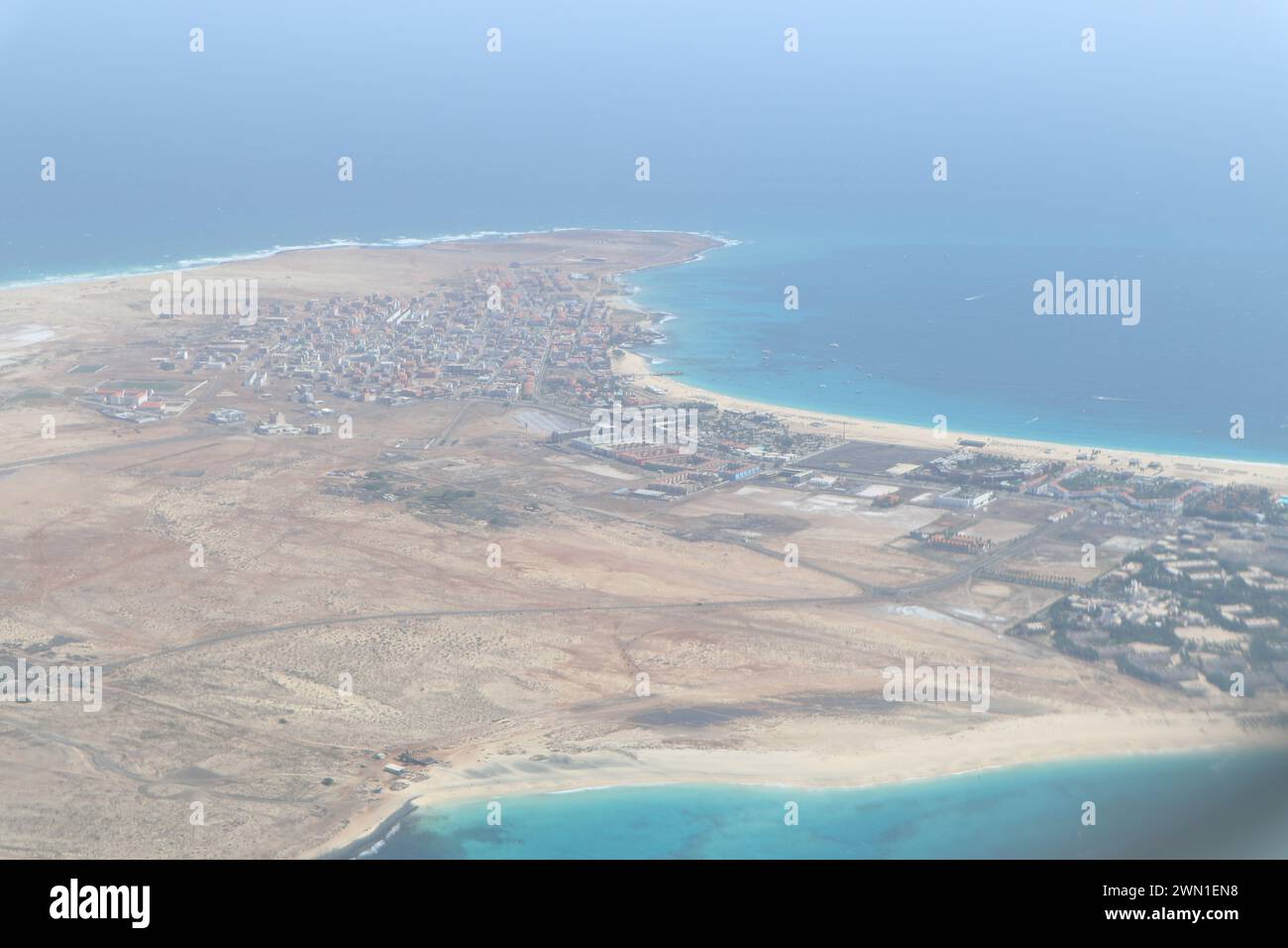 Aerial view of Sal island Cape Verde Cabo Verde Stock Photo - Alamy