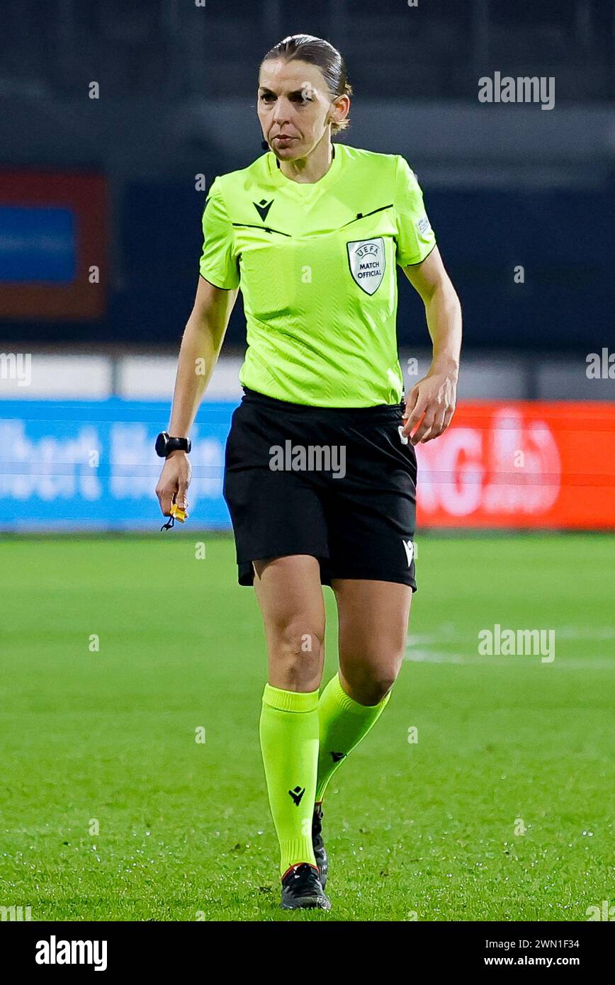HEERENVEEN, NETHERLANDS - FEBRUARY 28: referee Stephanie Frappart looks ...