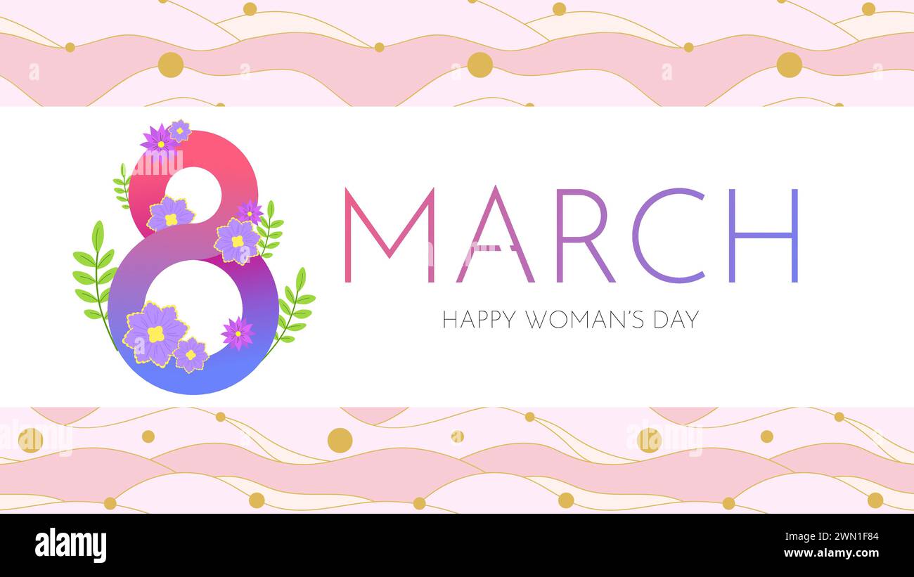 Banner for the International Women's Day. Flyer for March 8 with the ...
