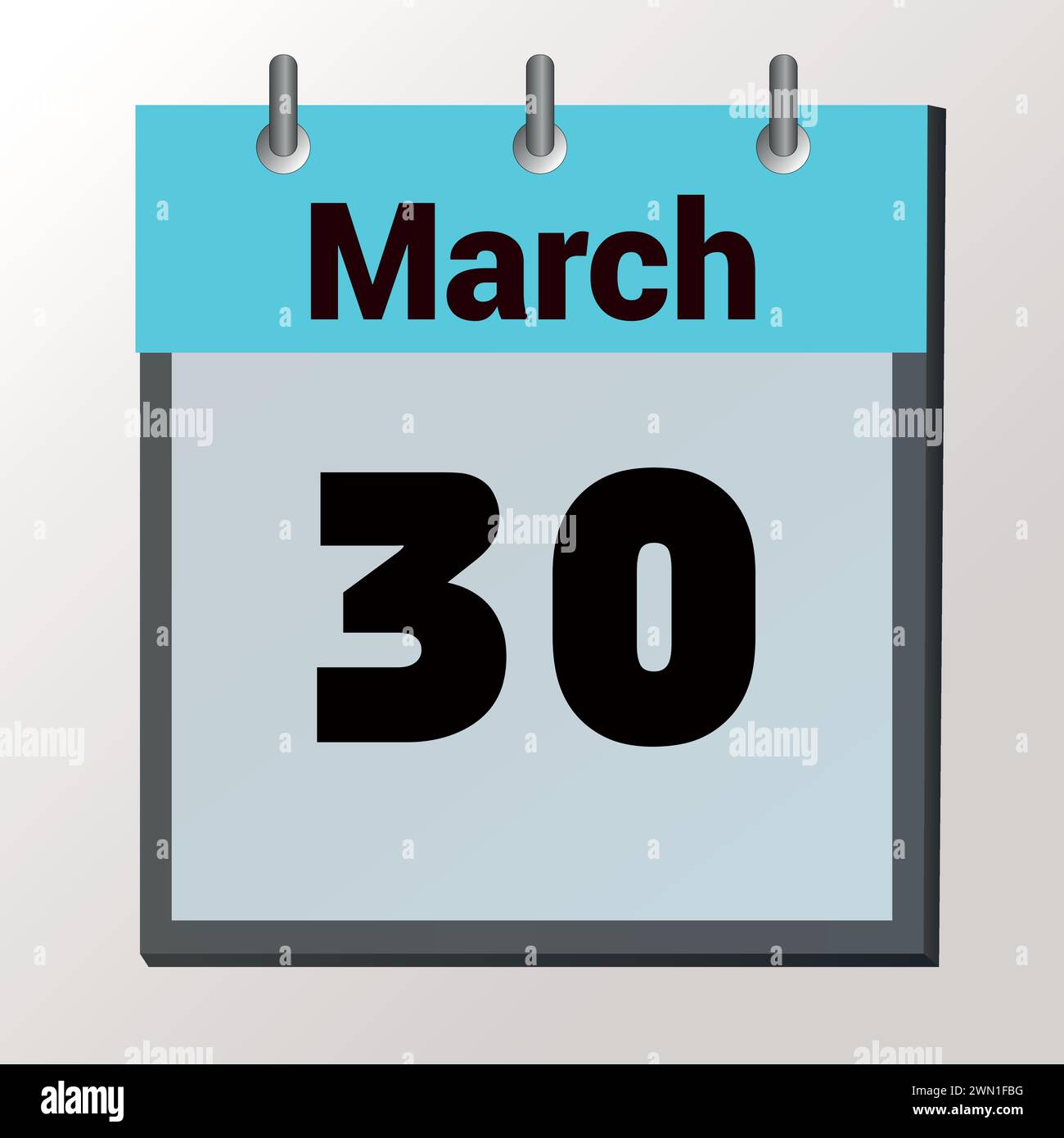 day on the calendar, vector image format, March 30 Stock Vector Image ...