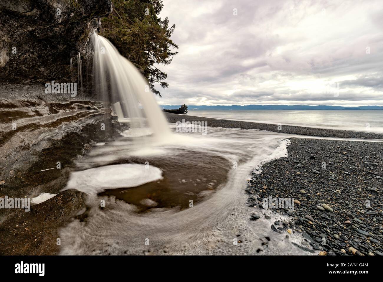 Waterfall on Sandcut Beach - Jordan River Regional Park - near Sooke ...