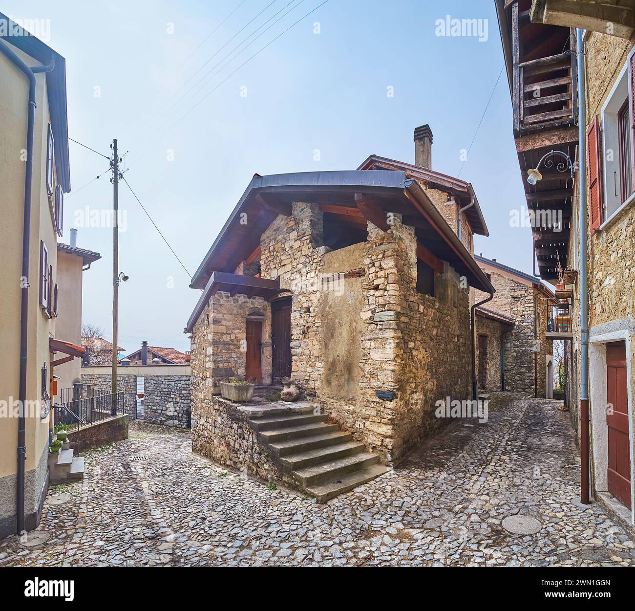 The medieval Bre Village boasts curved narrow streets, stone houses ...