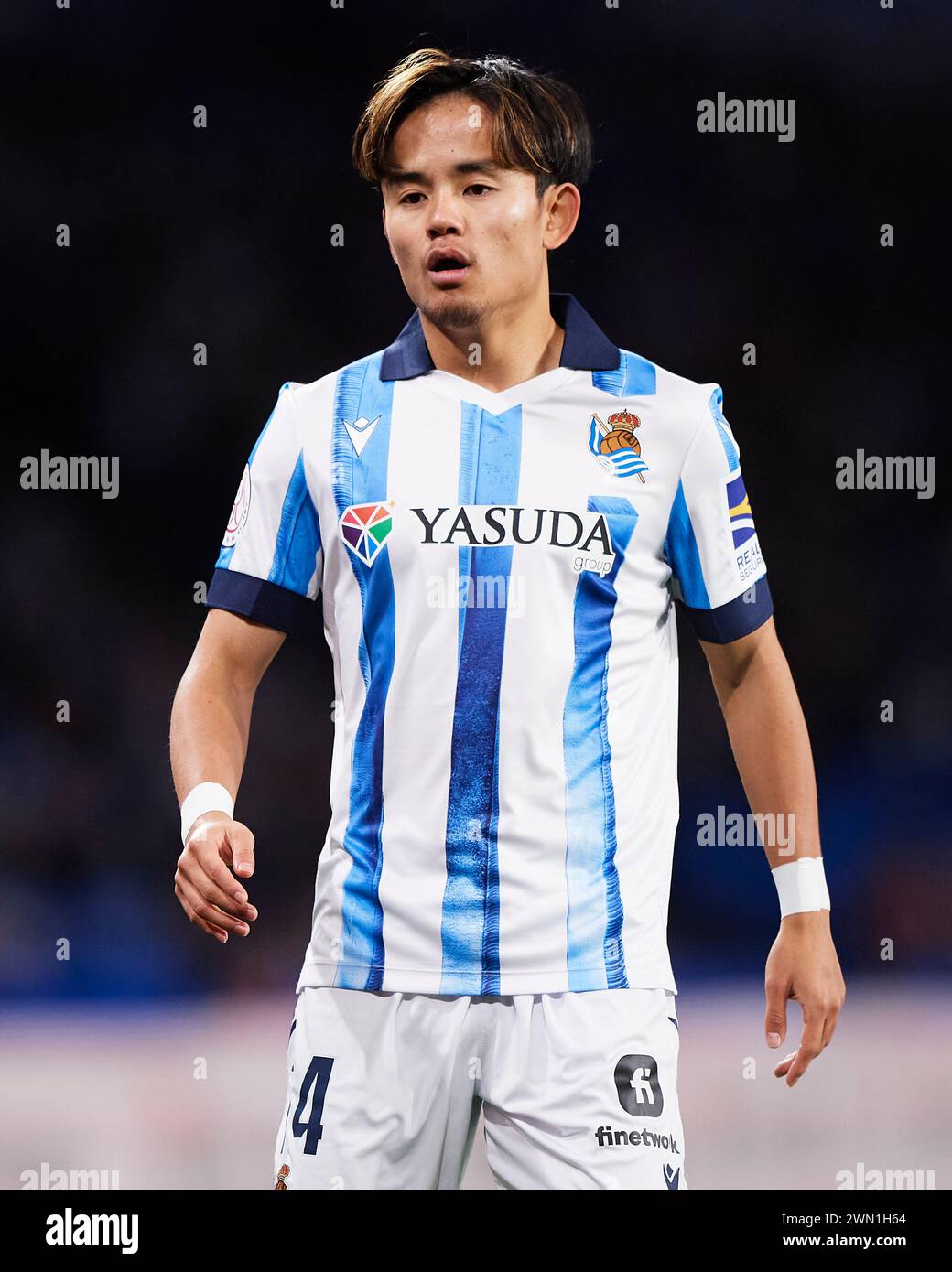 Takefusa Kubo of Real Sociedad looks on during the Copa El Rey match ...