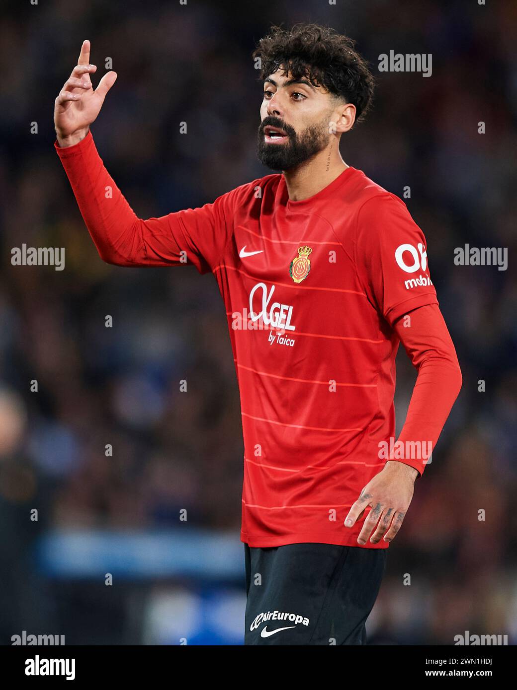Samu Costa of RCD Mallorca reacts during the Copa El Rey match between ...