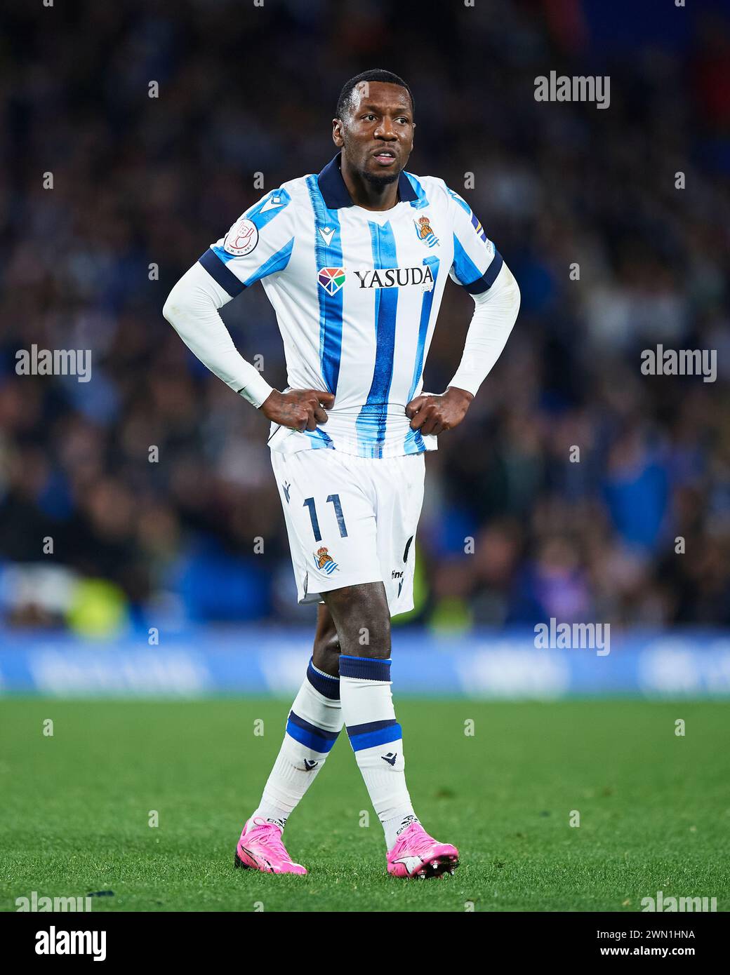 Sheraldo Becker of Real Sociedad looks on during the Copa El Rey match ...