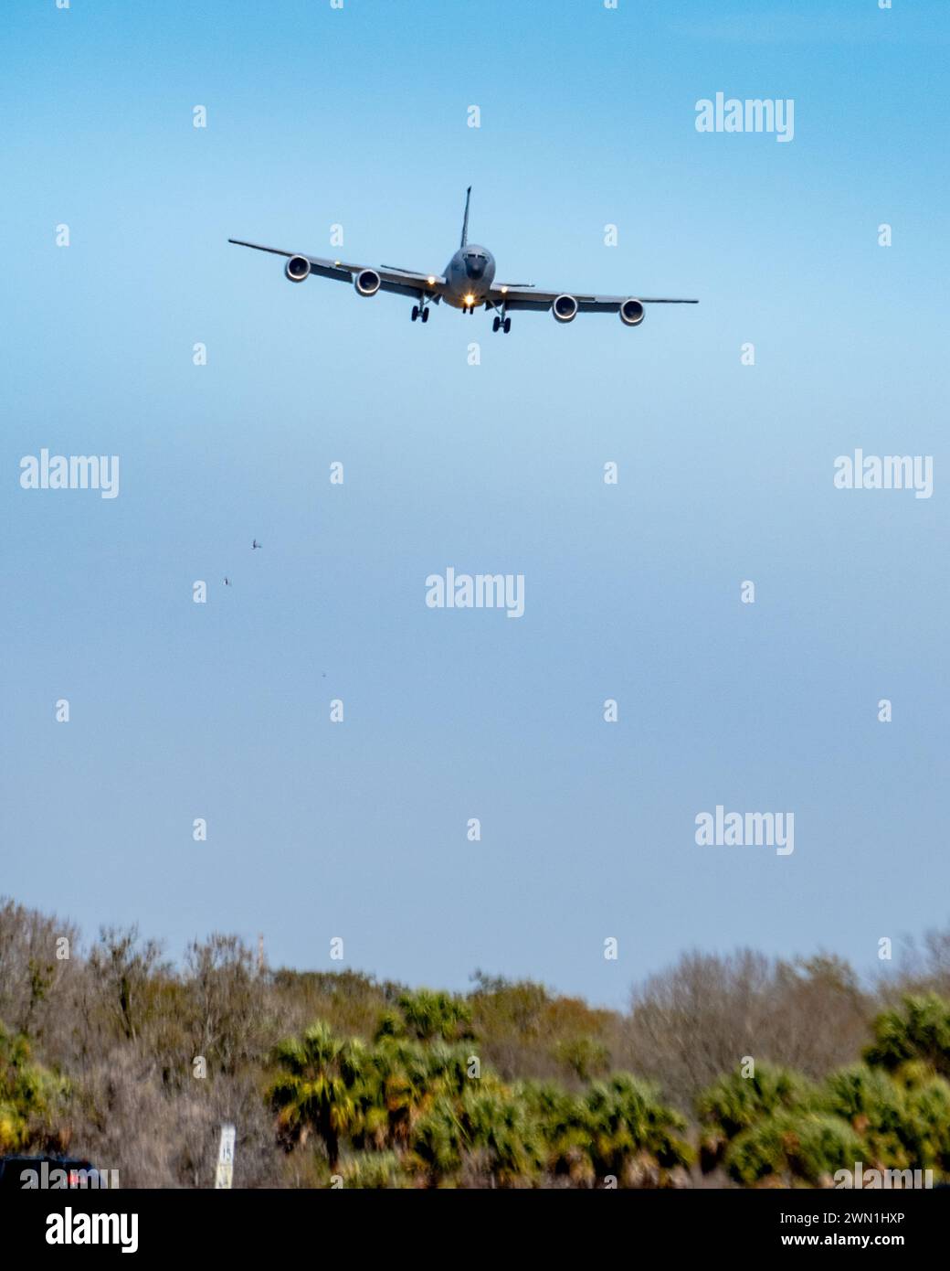 A KC-135 Stratotanker assigned to the 6th Air Refueling Wing lands at ...