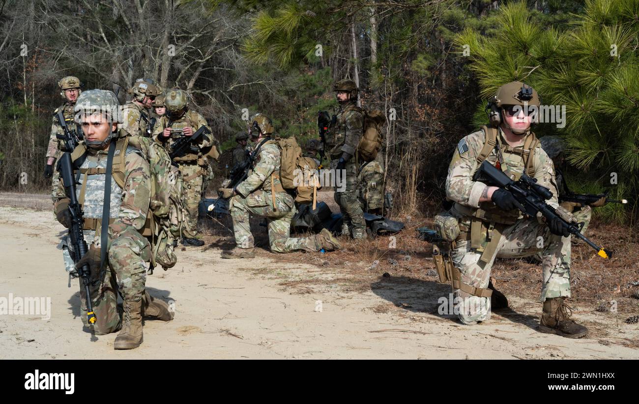 U.S. Airmen assigned to the 4th Civil Engineer Squadron conduct fire ...