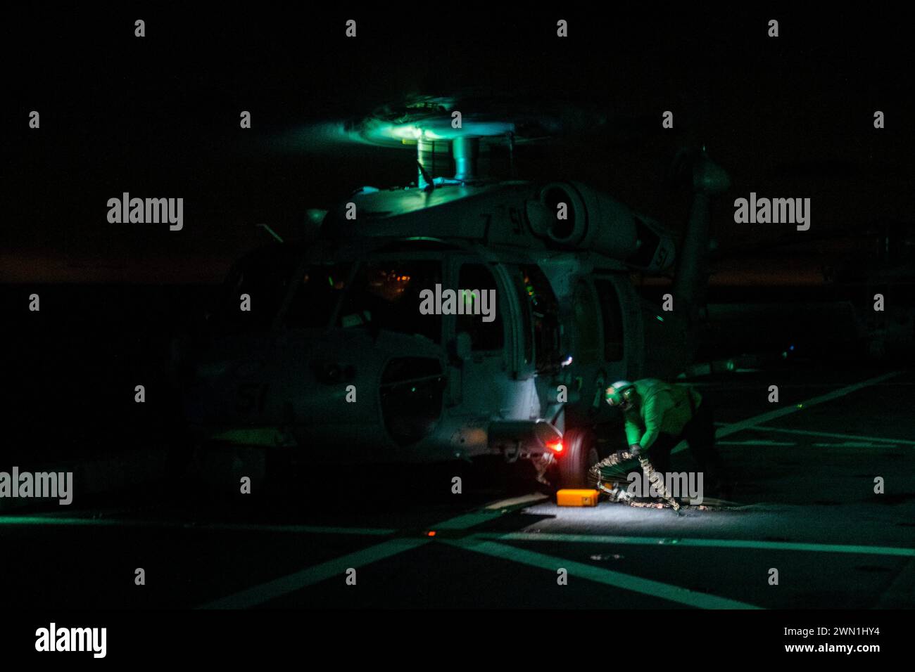 A Sailor assigned to San Antonio-class amphibious transport dock ship ...