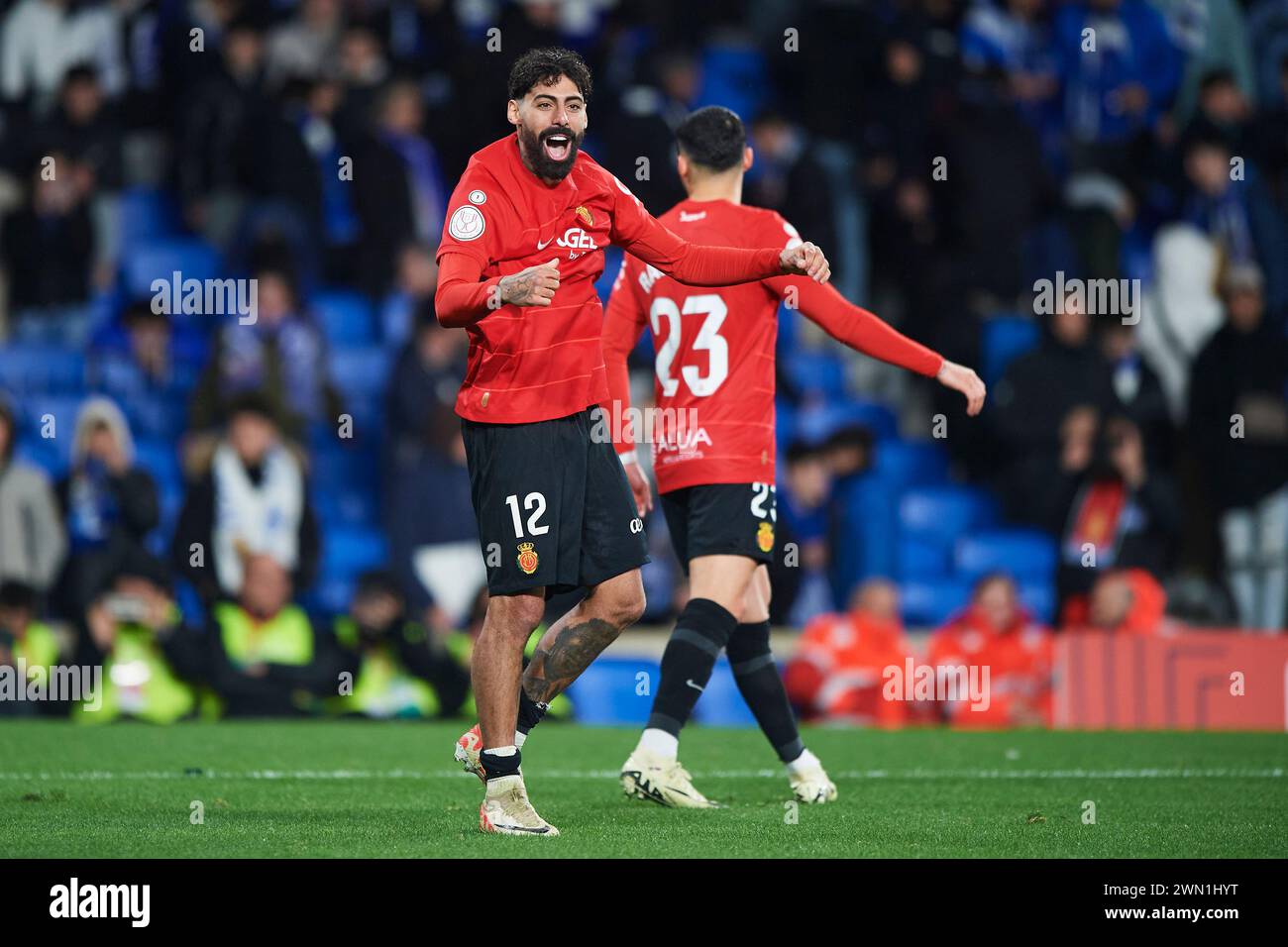 Samu Costa of RCD Mallorca reacts during the Copa El Rey match between ...