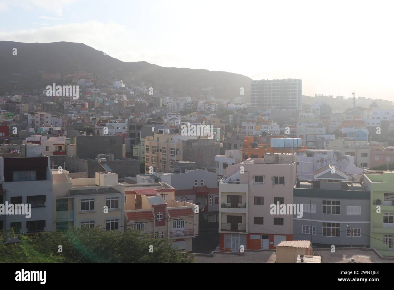 Mindelo city view and island Sao Vicente Cape Verde Stock Photo - Alamy