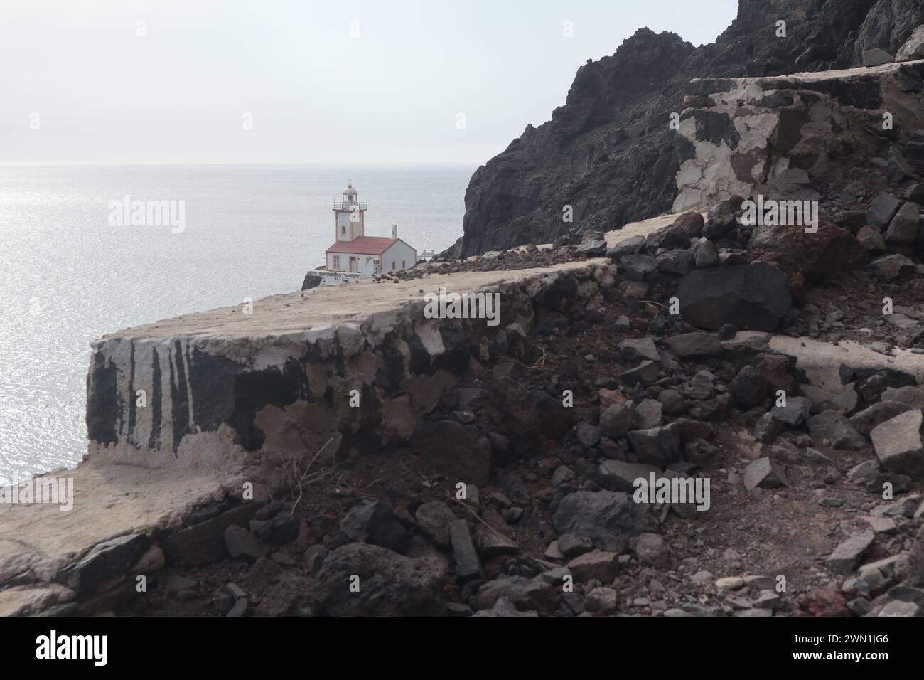 Trekking hiking lighthouse Dona Amelia Sao Pedro beach Sao Vicente Cape ...
