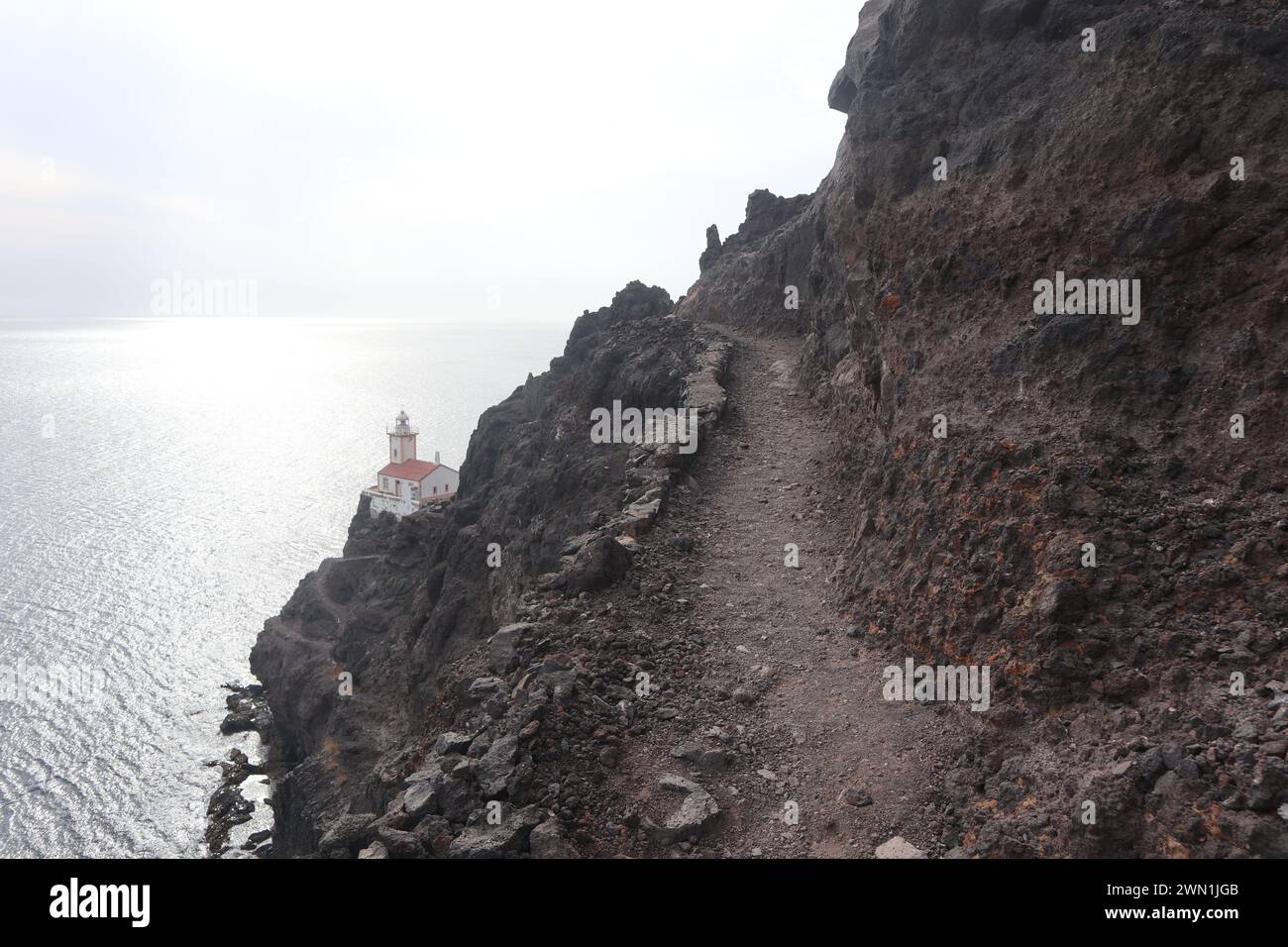 Trekking hiking lighthouse Dona Amelia Sao Pedro beach Sao Vicente Cape ...