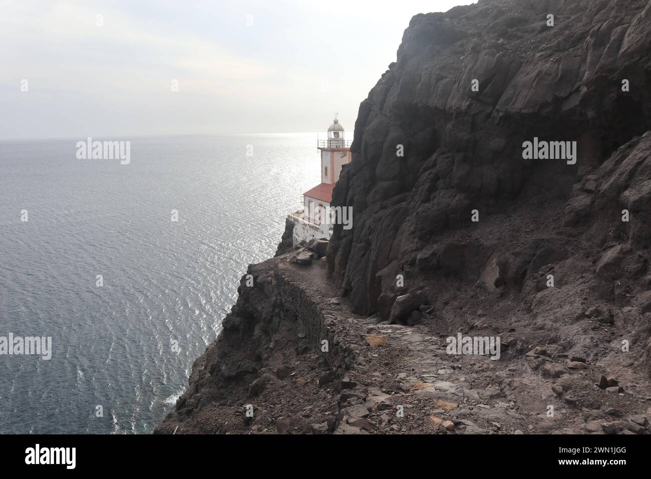 Trekking hiking lighthouse Dona Amelia Sao Pedro beach Sao Vicente Cape ...