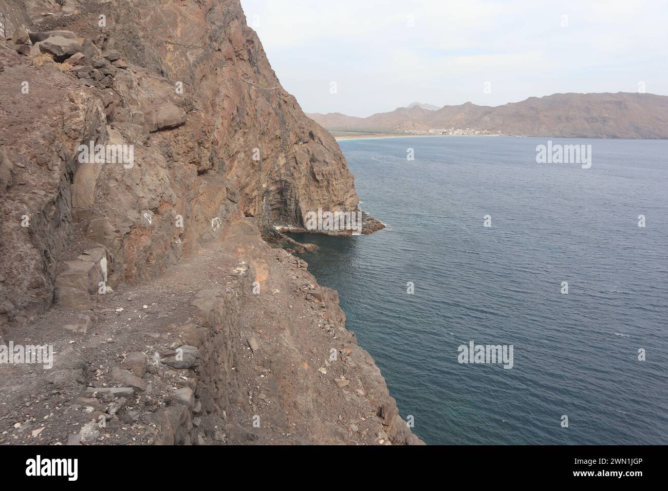 Trekking hiking lighthouse Dona Amelia Sao Pedro beach Sao Vicente Cape ...