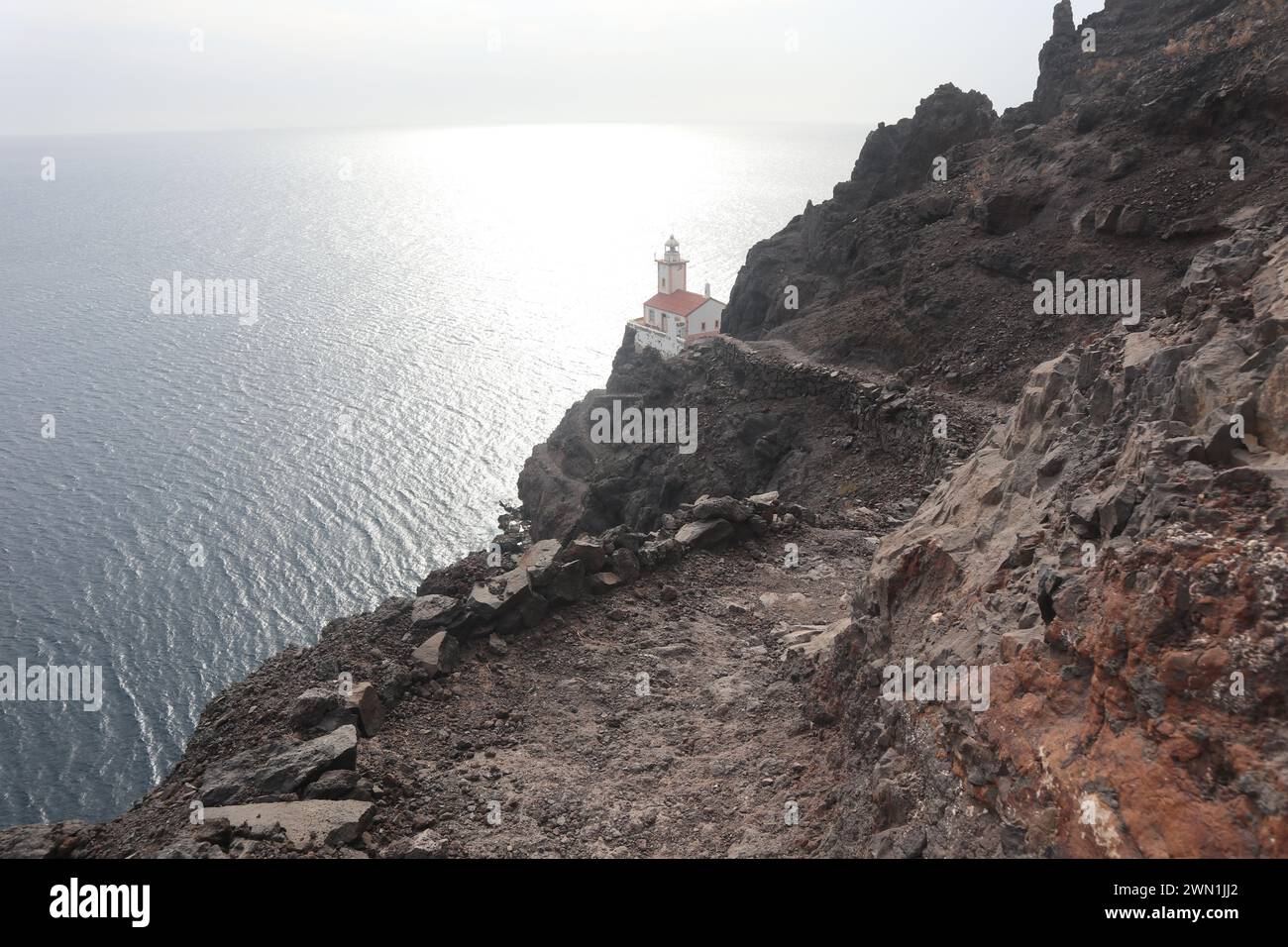 Trekking hiking lighthouse Dona Amelia Sao Pedro beach Sao Vicente Cape ...