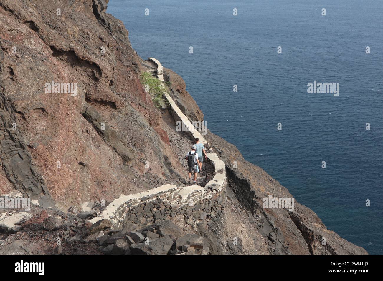 Trekking hiking lighthouse Dona Amelia Sao Pedro beach Sao Vicente Cape ...