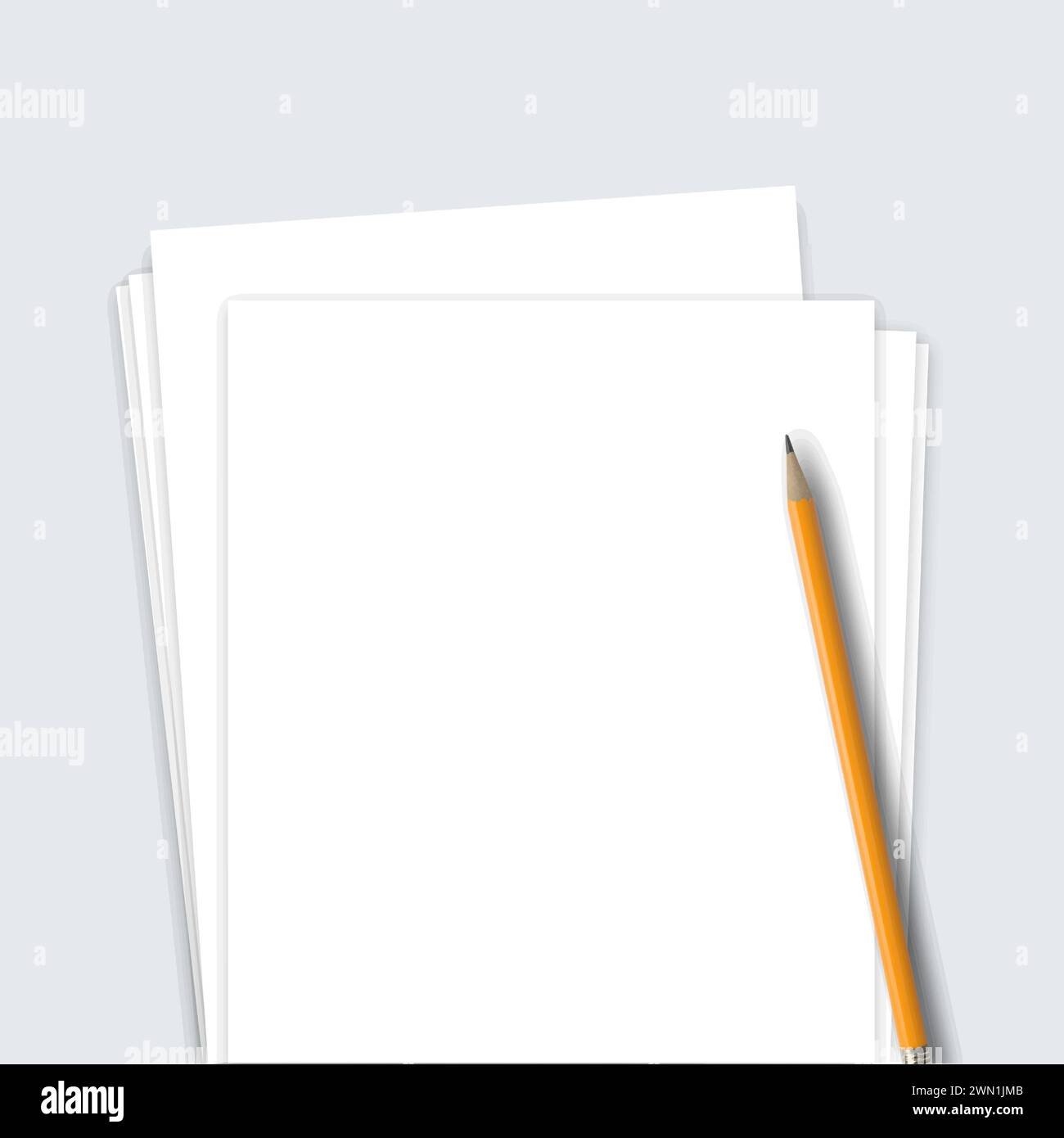 Blank white paper with pencil, Pages mock up, Notebook template, Pocket ...
