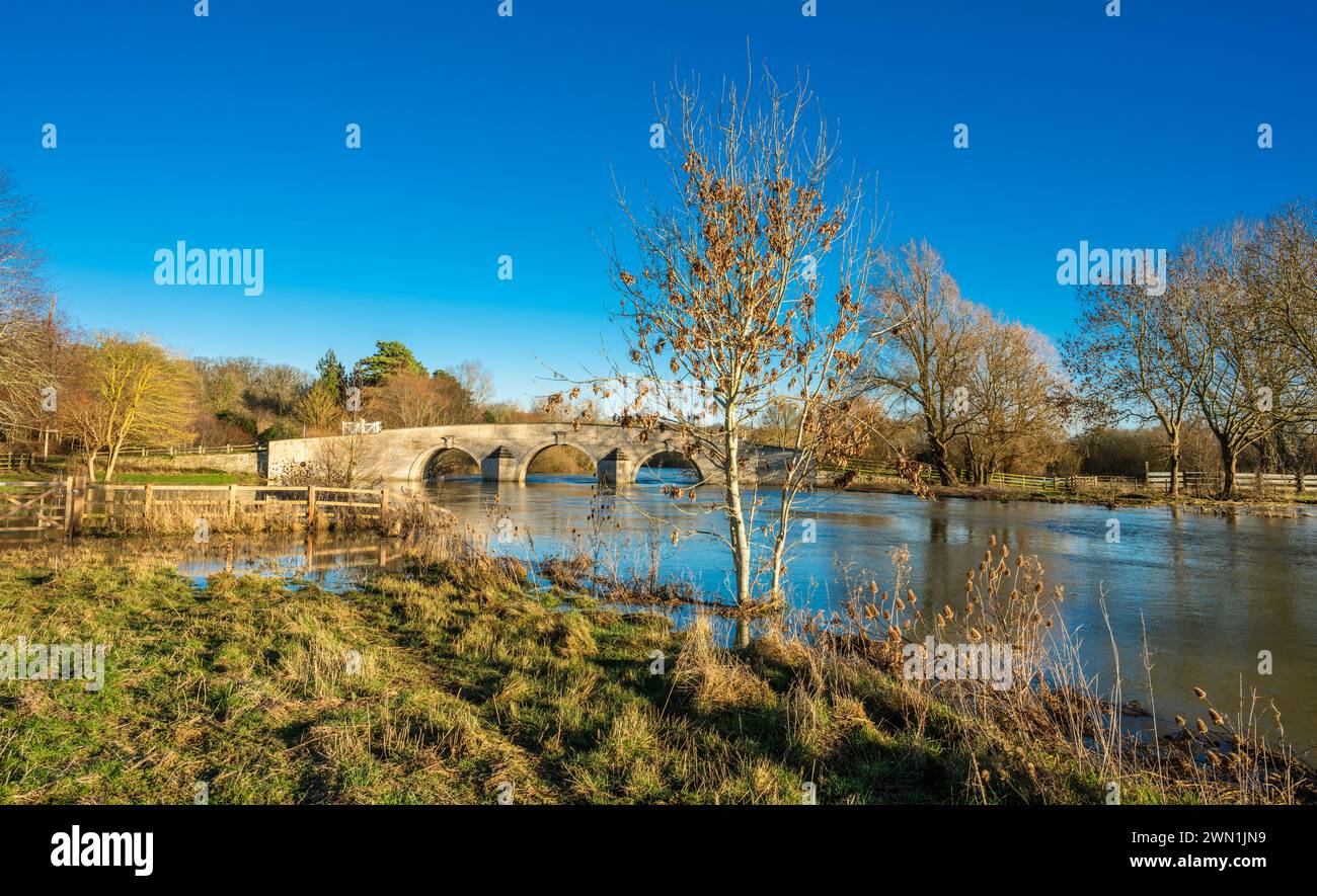 MIlton Ferry Bridge, an old limestone bridge across the River Nene ...