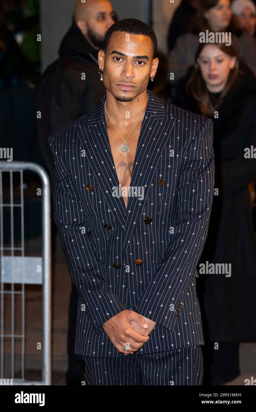 Jordan Hames arrives for the Balmain Fall/Winter 2024-2025 ready-to ...