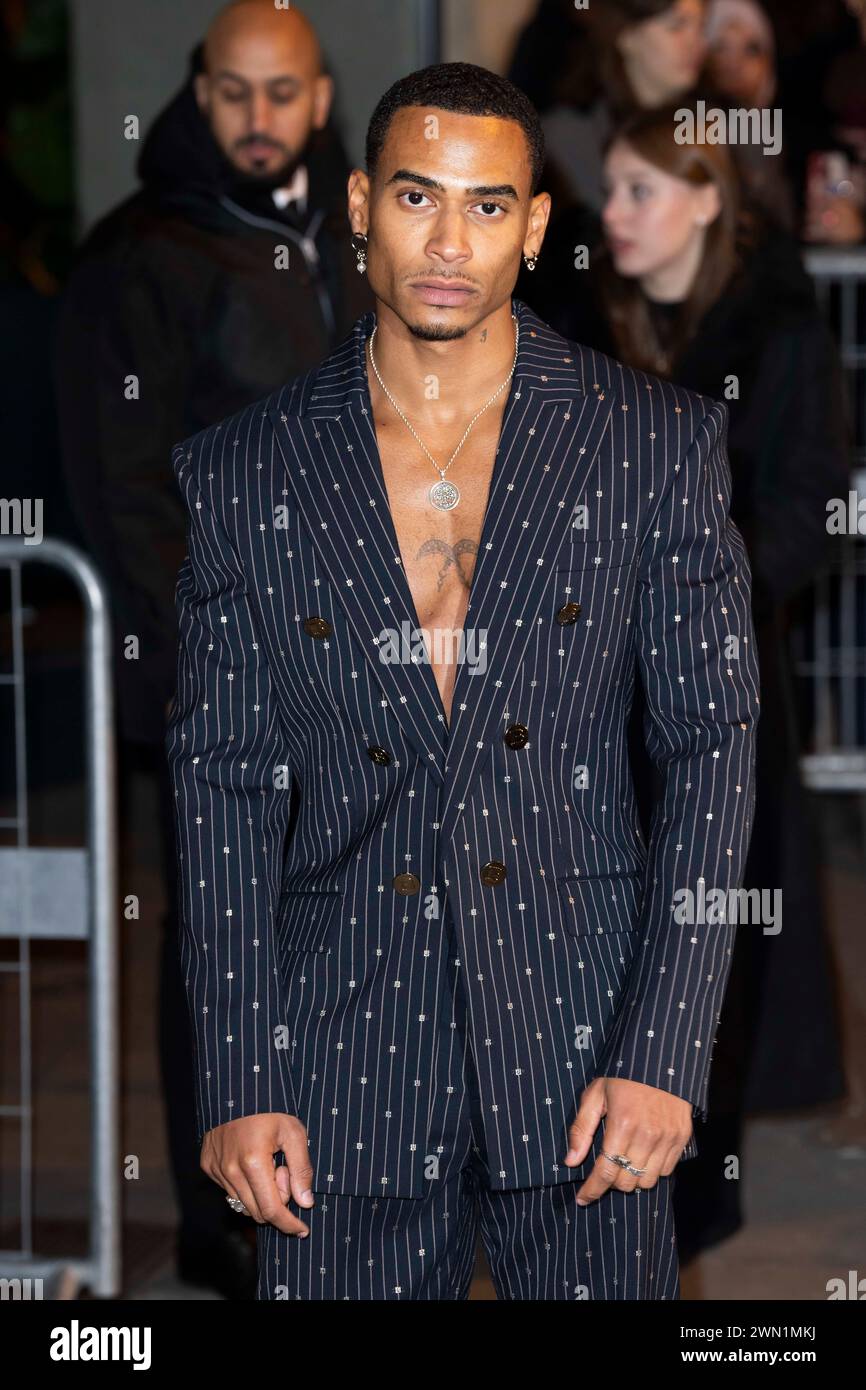 Jordan Hames arrives for the Balmain Fall/Winter 2024-2025 ready-to ...