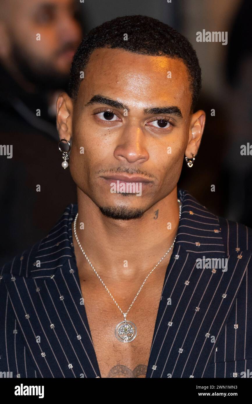 Jordan Hames arrives for the Balmain Fall/Winter 2024-2025 ready-to ...